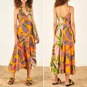 FARM Rio | Dresses | Nwt Farm Rio Beaded Macawspink Foliage Mixed ...
